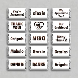 30 APPRECIATION THANK You Instant Download Printable Chocolate Candy ...