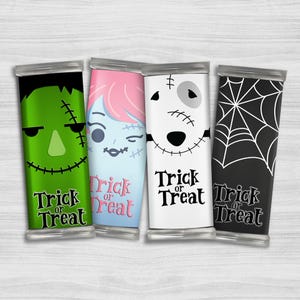 4 Digital Download Printable Halloween Chocolate Candy Bar Wrappers ...