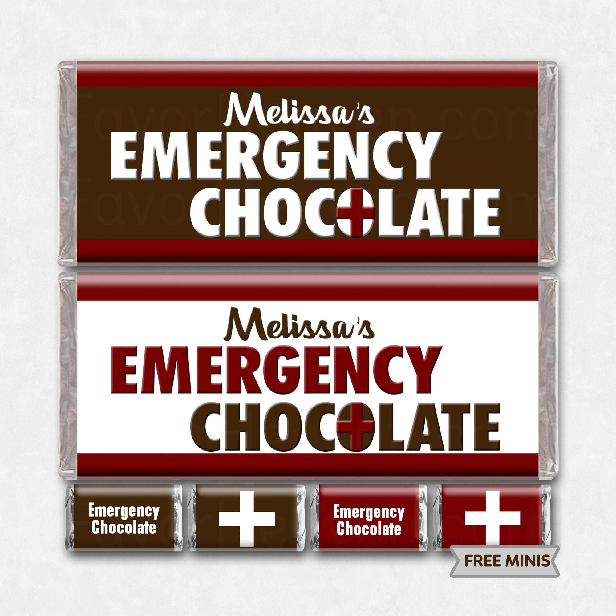 PERSONALIZED EMERGENCY CHOCOLATE Digital Download Printable Chocolate ...