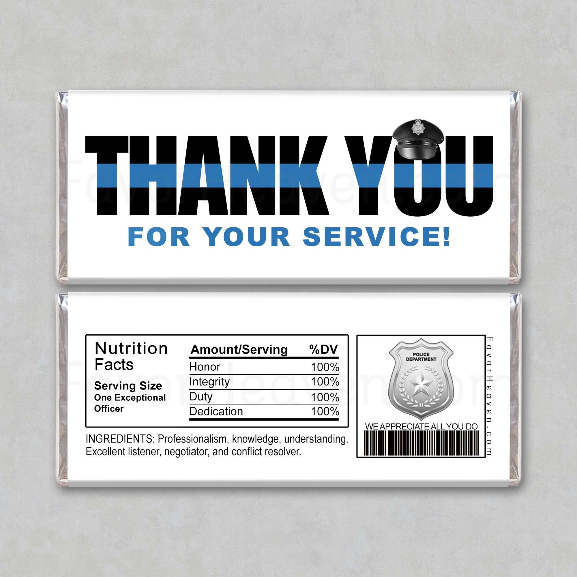 POLICE OFFICER THANK You Thin Blue Line Digital Download Printable ...