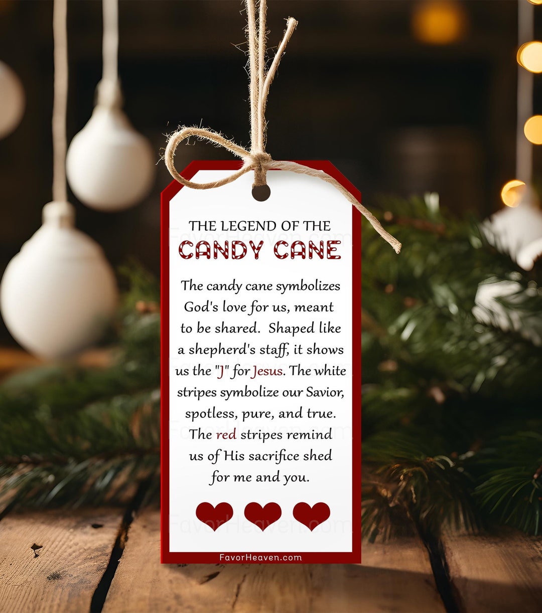 Legend of the Candy Cane Printable Tag | Candy Cane Poem | Christmas ...