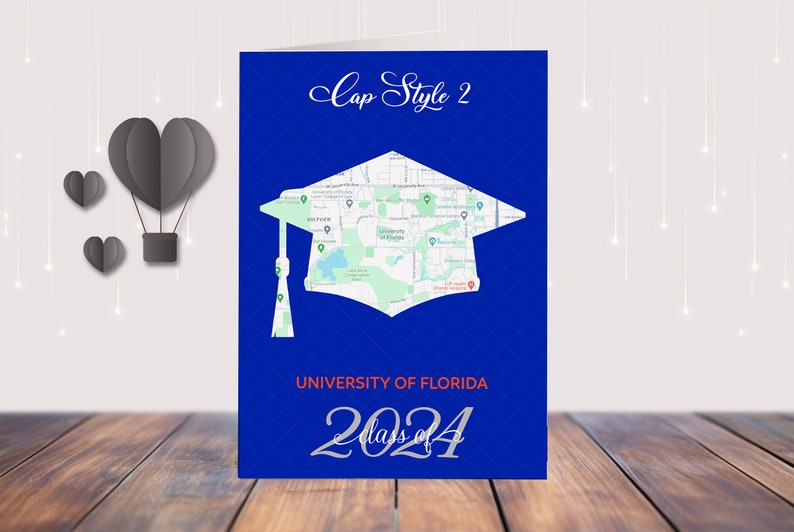 PRINTED Graduation 2024 Custom Geography Map Card Personalized ...