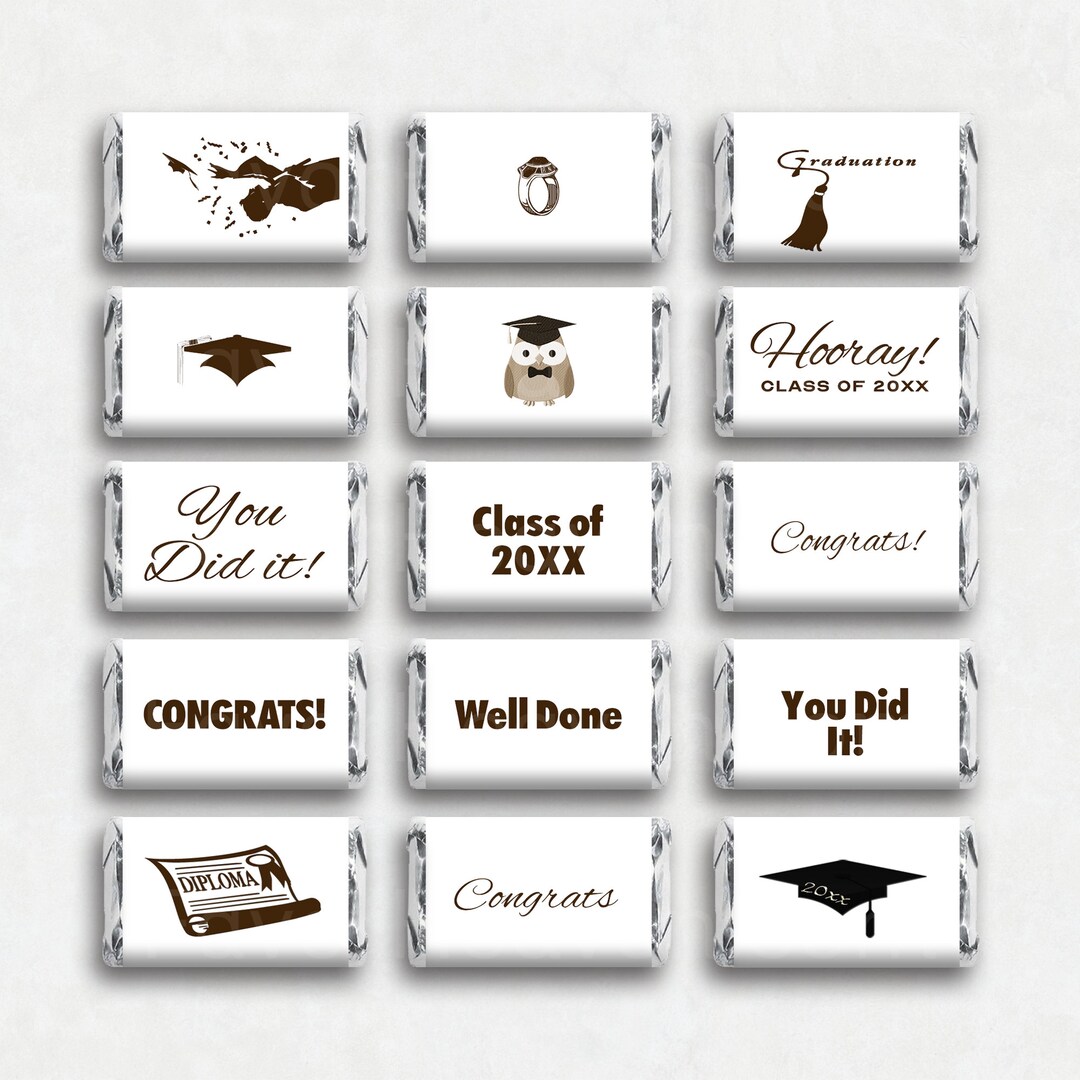 Instant Download Printable GRADUATE Miniature Chocolate Candy Bar ...