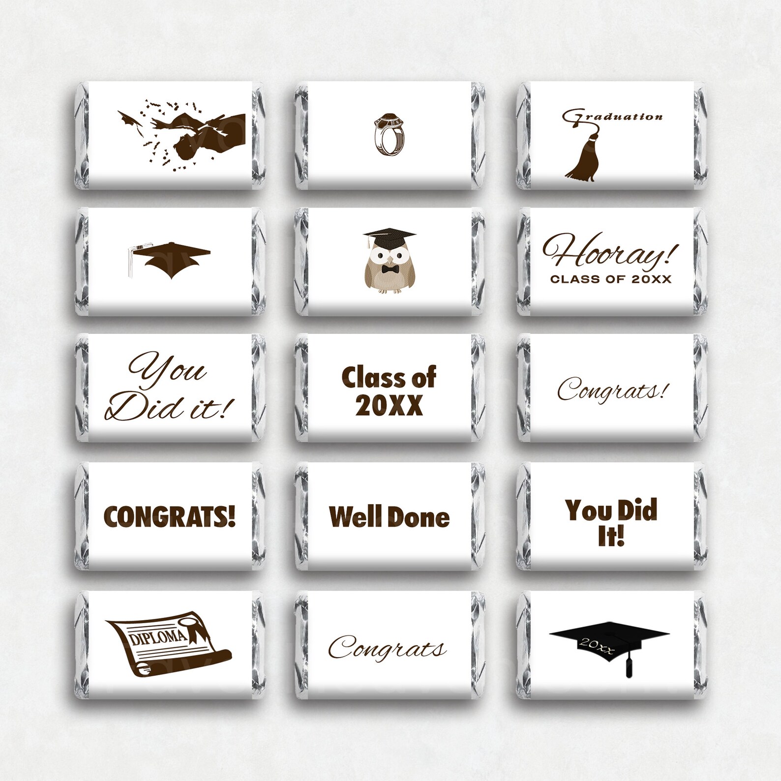 Instant Download Printable GRADUATE Miniature Chocolate Candy Bar ...