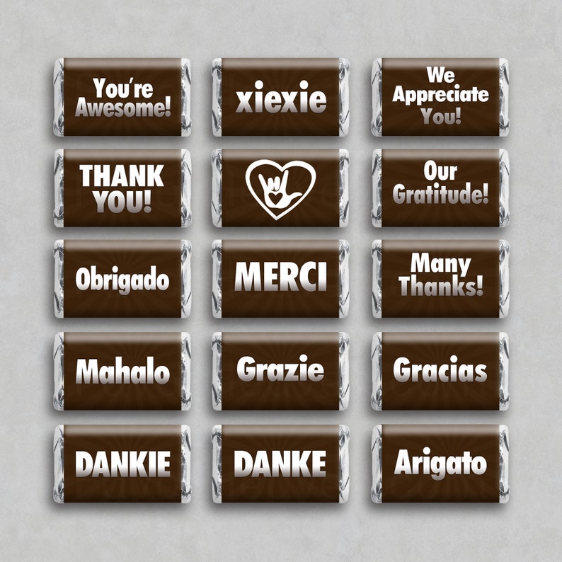 NURSE THANK YOU Digital Download Printable Appreciation Chocolate Candy ...