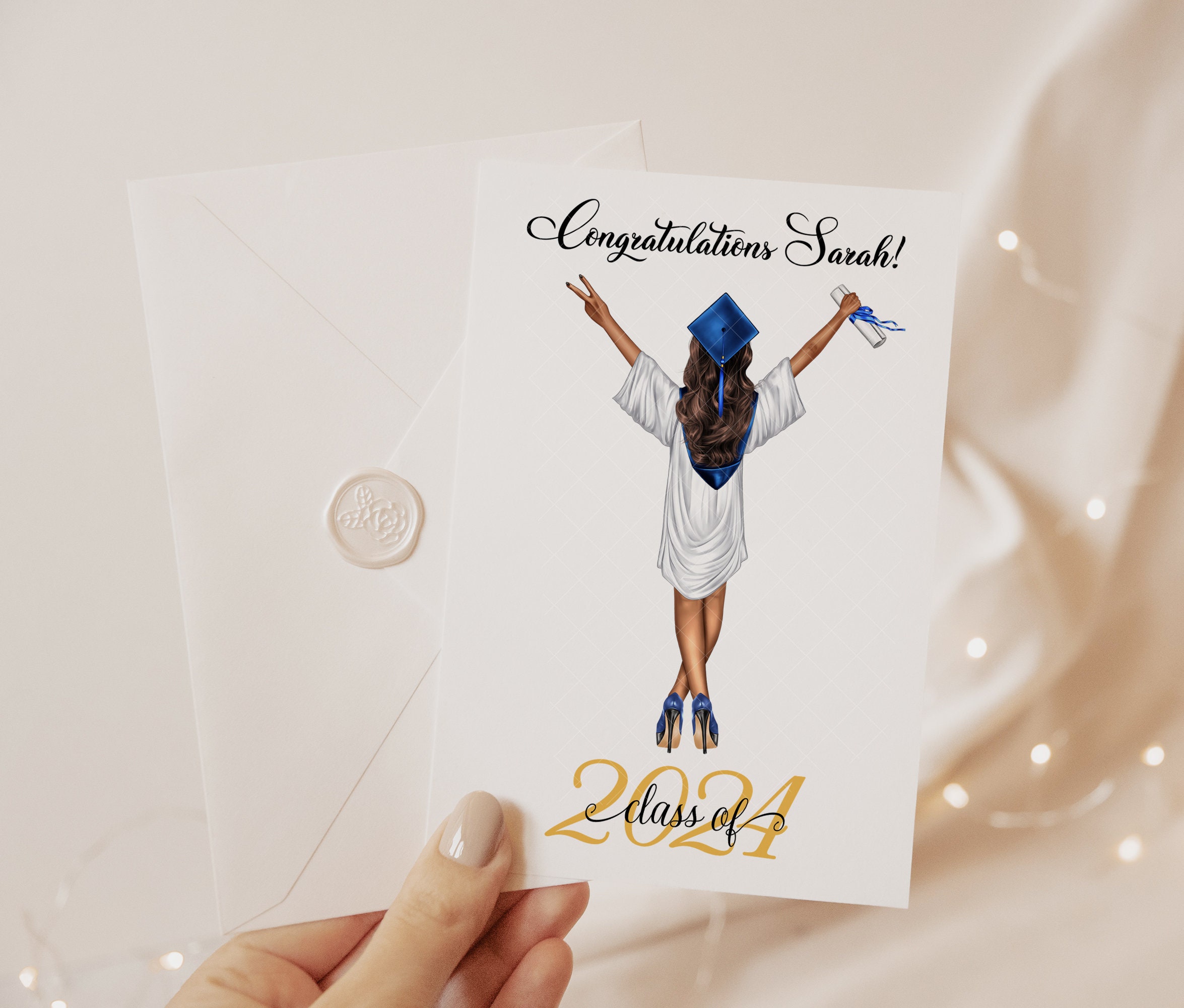 PRINTED Graduation 2024 Custom Portrait Card Personalized Graduation ...