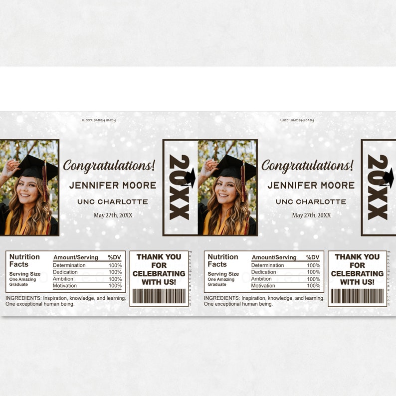 24 CUSTOM PERSONALIZED PRINTED Candy Bar Wrappers Your Text Your Photo ...