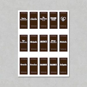 30 APPRECIATION THANK You Instant Download Printable Chocolate Candy ...