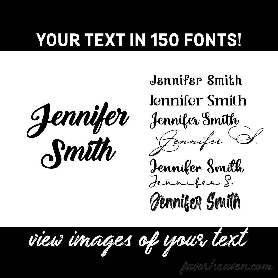 FONT SAMPLER | Personalized Font Sample | Your Text in 150 Fonts | Try ...