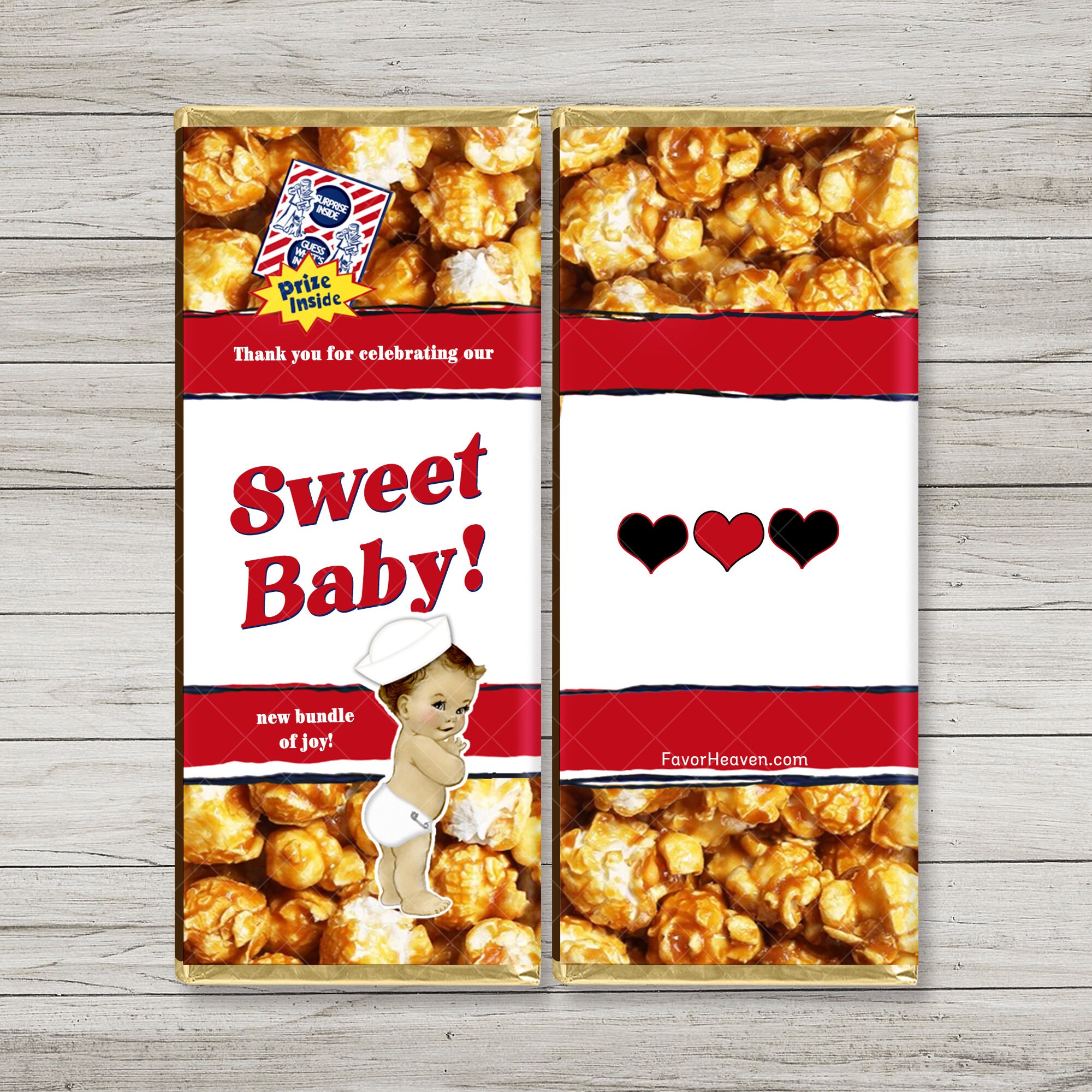 12 Cracker Jack Stickers Box Labels Candy Wrappers Personalized Birth ...