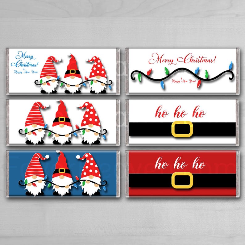 10 Digital Download Printable Christmas Gnomes Christmas Lights Red ...