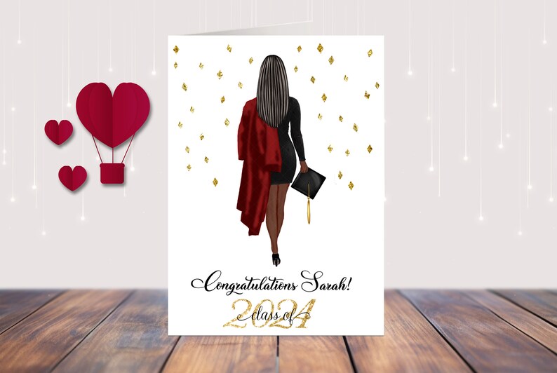 PRINTED Graduation 2024 Custom Portrait Card Personalized Graduation ...