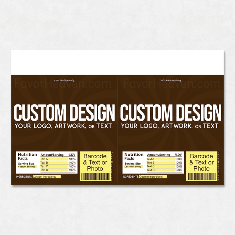 CUSTOM PERSONALIZED PRINTED Candy Bar Wrappers Your Text Your Photo ...