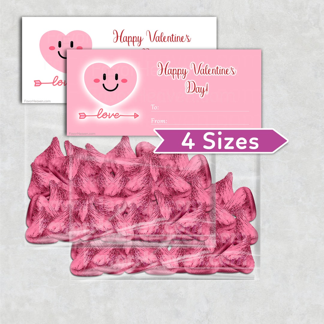 2 Valentine's Day Printable Tag, Treat Bag Topper, Candy Treat Tag ...