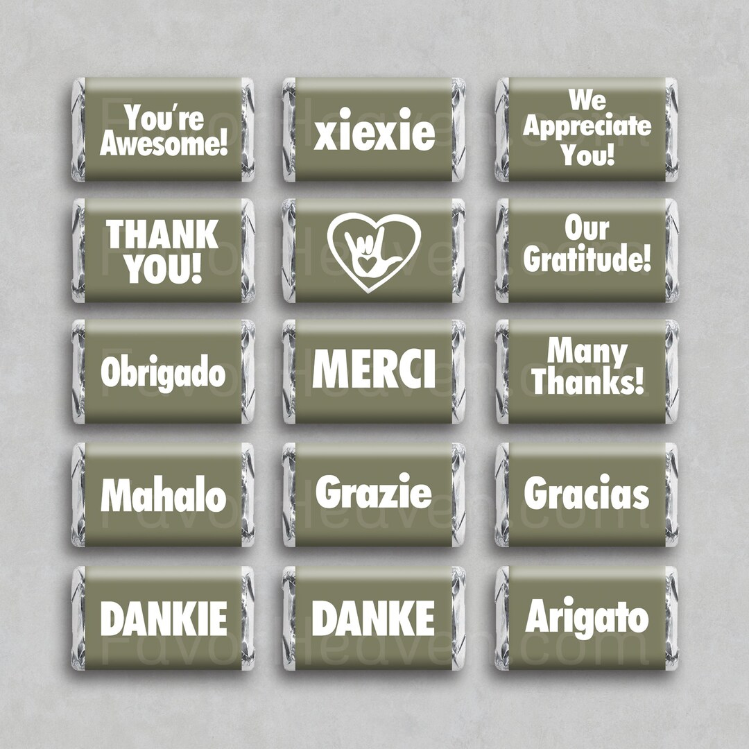 30 APPRECIATION THANK You Instant Download Printable Chocolate Candy ...