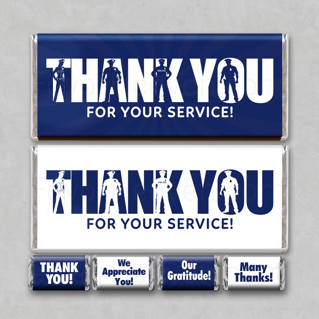 Blue POLICE OFFICER THANK You Digital Download Printable Appreciation ...