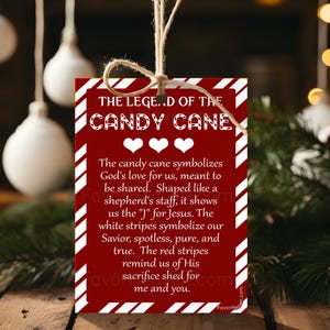 Legend of the Candy Cane Printable Tag | Candy Cane Poem | Christmas ...