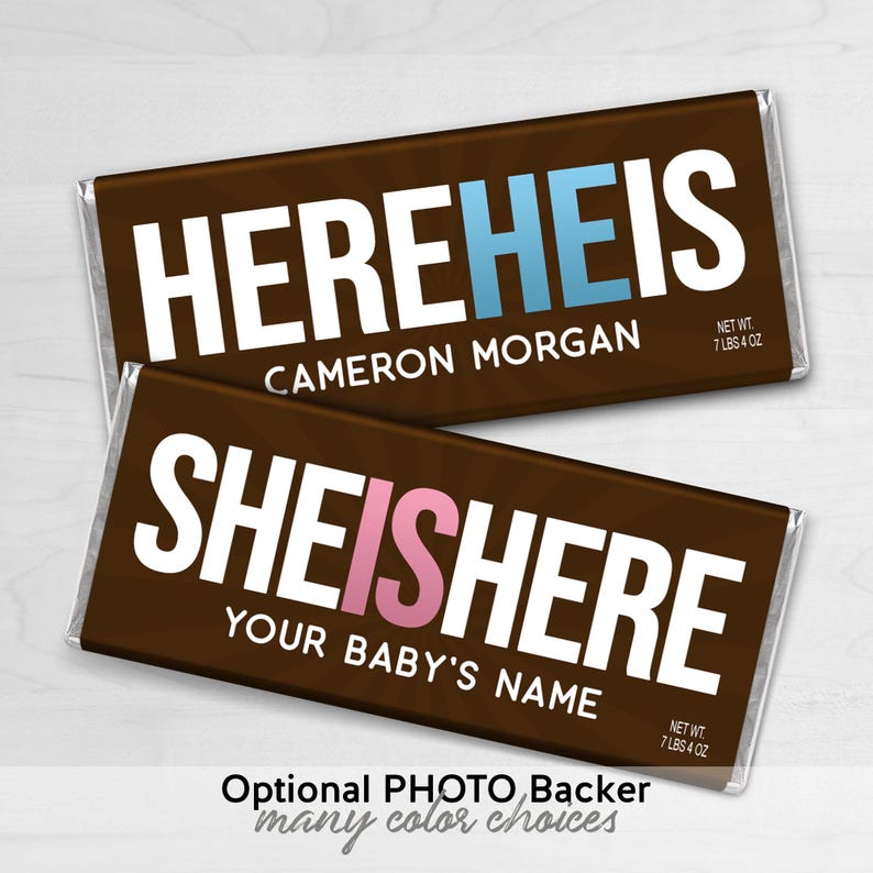 PRINTED BIRTH Announcement | Custom Baby Announcement | Custom Candy ...