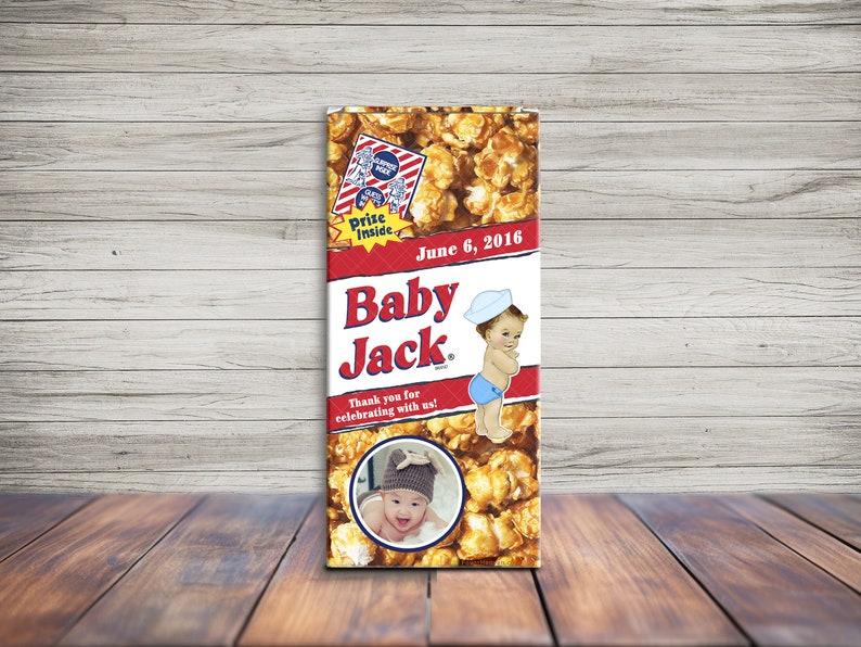 12 Cracker Jack Stickers Box Labels Candy Wrappers Personalized Birth ...