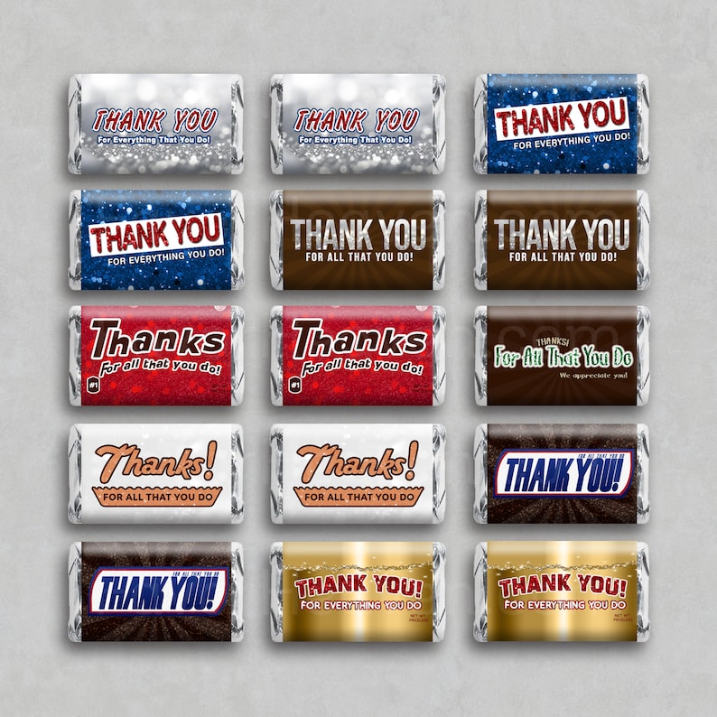 Employee Appreciation Thank You Instant Download Printable Chocolate