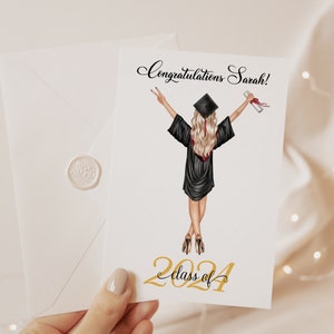 PRINTED Graduation 2024 Custom Portrait Card Personalized Graduation ...