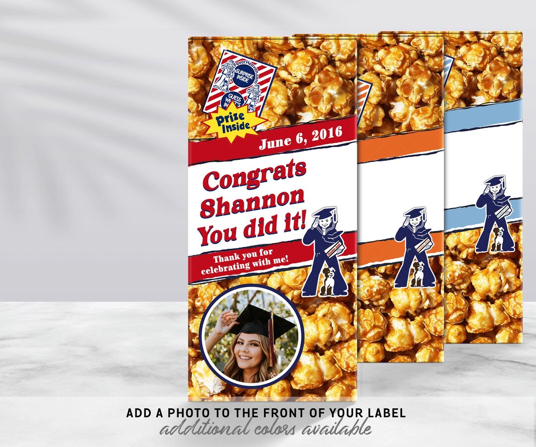 12 Custom Cracker Jack Box Stickers | Cracker Jack Labels Wrappers ...