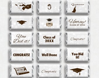 Instant Download Printable GRADUATE Miniature Chocolate Candy Bar ...