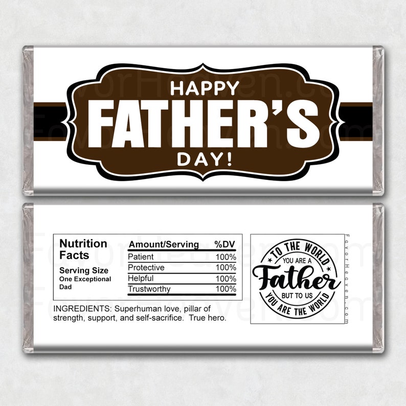 Instant Download Printable Happy Father's Day Chocolate Candy Bar ...