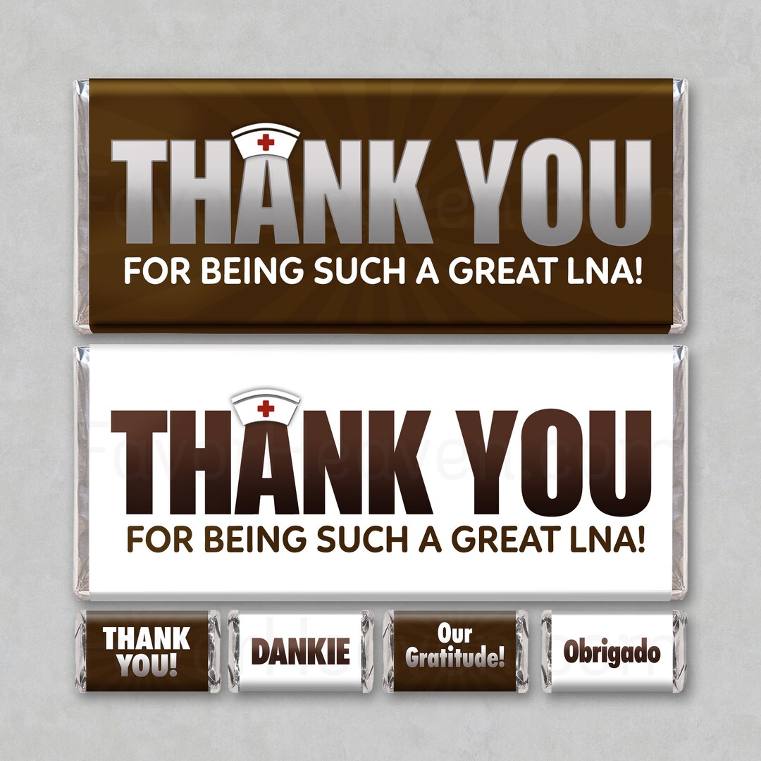 Happy LNA Appreciation Week Thank You Digital Download Candy Bar ...