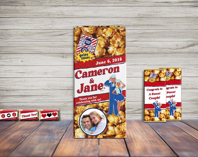 10 Custom Cracker Jack Box Label With Girl Personalized With Name ...
