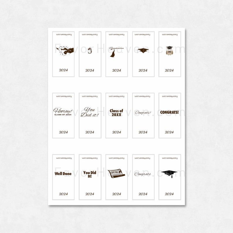 Instant Download Printable GRADUATE Miniature Chocolate Candy Bar ...
