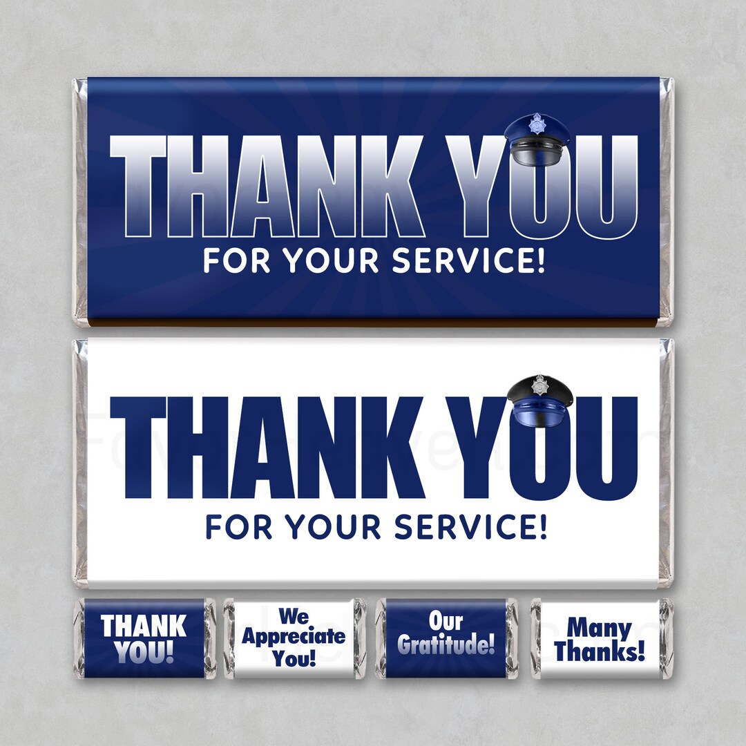 Blue POLICE OFFICER THANK You Digital Download Printable Appreciation ...