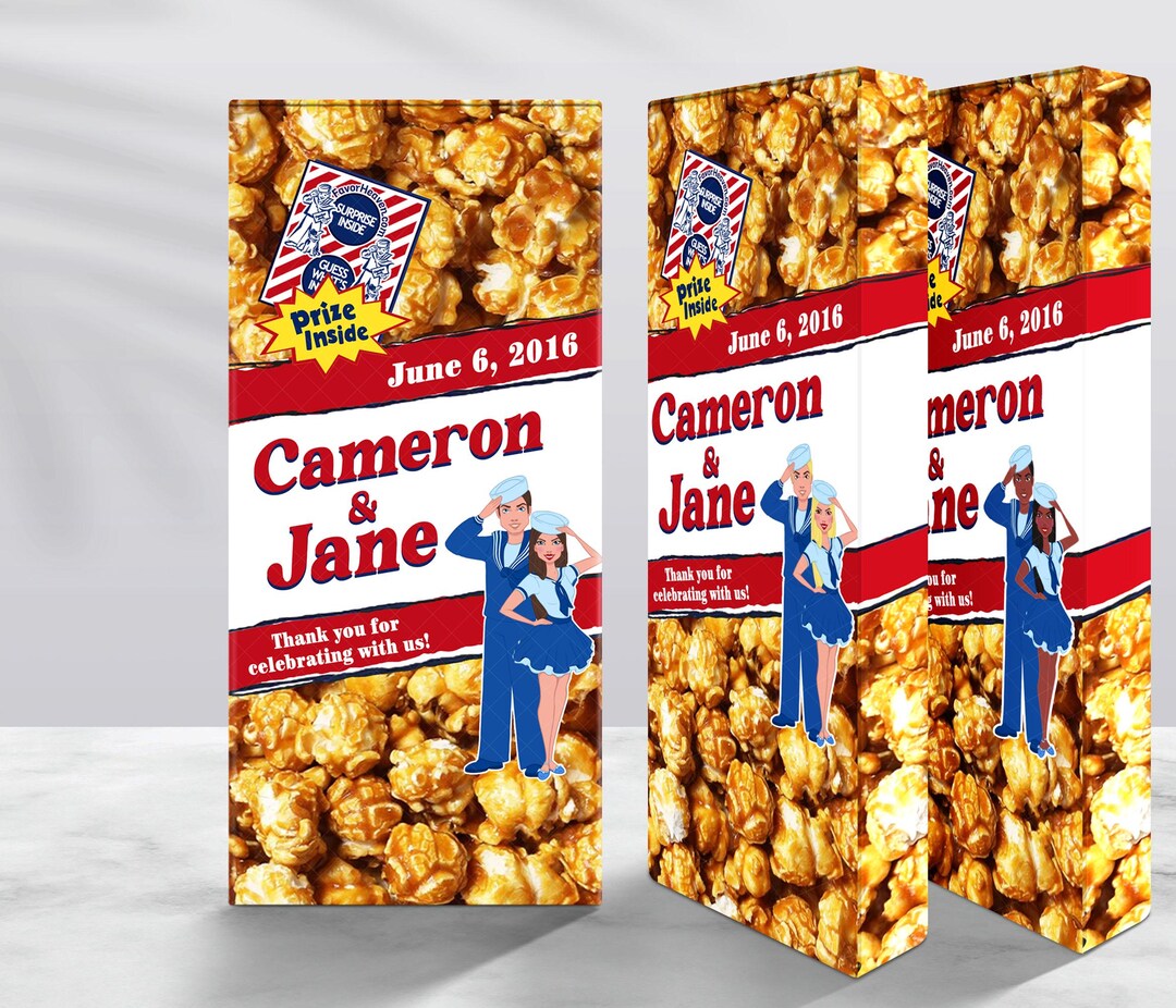20 Custom Cracker Jack Box Stickers, Cracker Jack Labels, Personalized ...