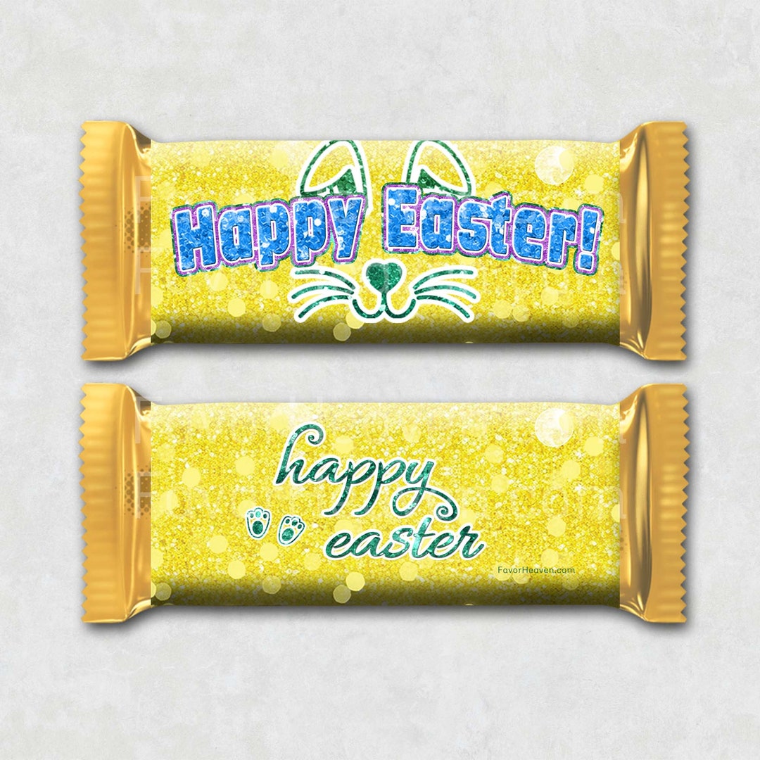 Instant Download Printable Easter Bunny Easter Eggs Chocolate Candy Bar ...