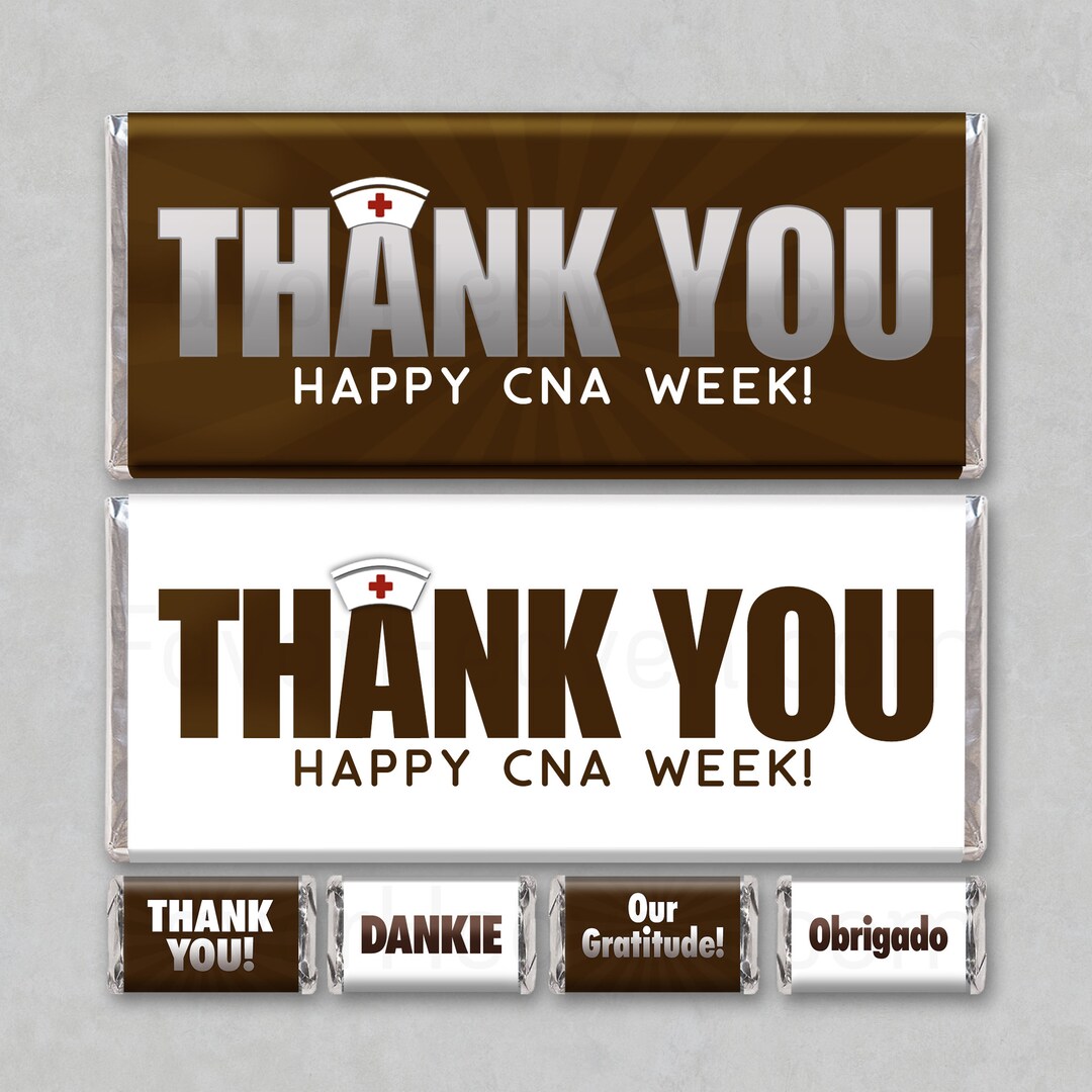 Happy CNA Appreciation Week Thank You Digital Download Candy Bar ...