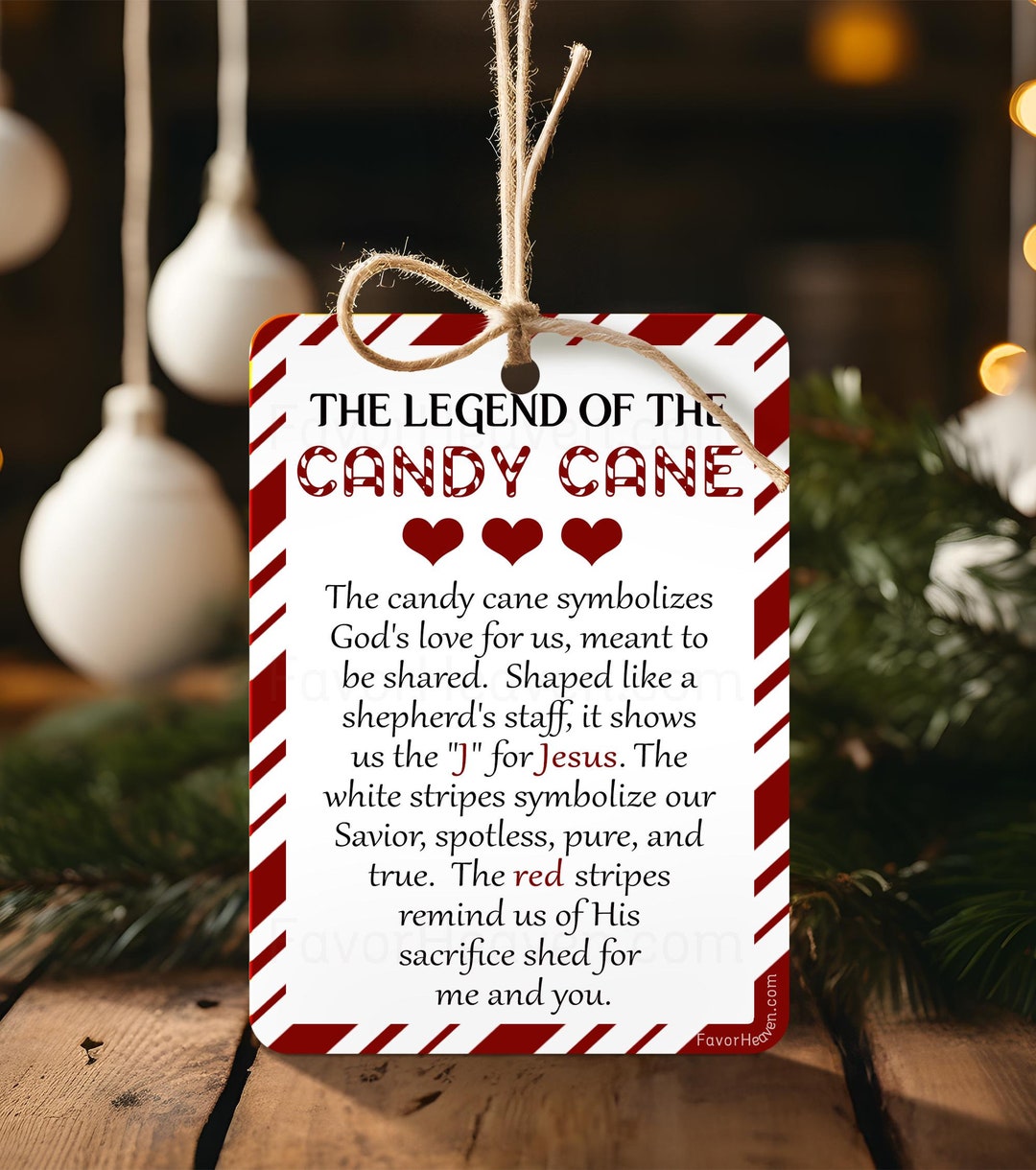 Legend of the Candy Cane Printable Tag, Candy Cane Poem Christmas Tags ...