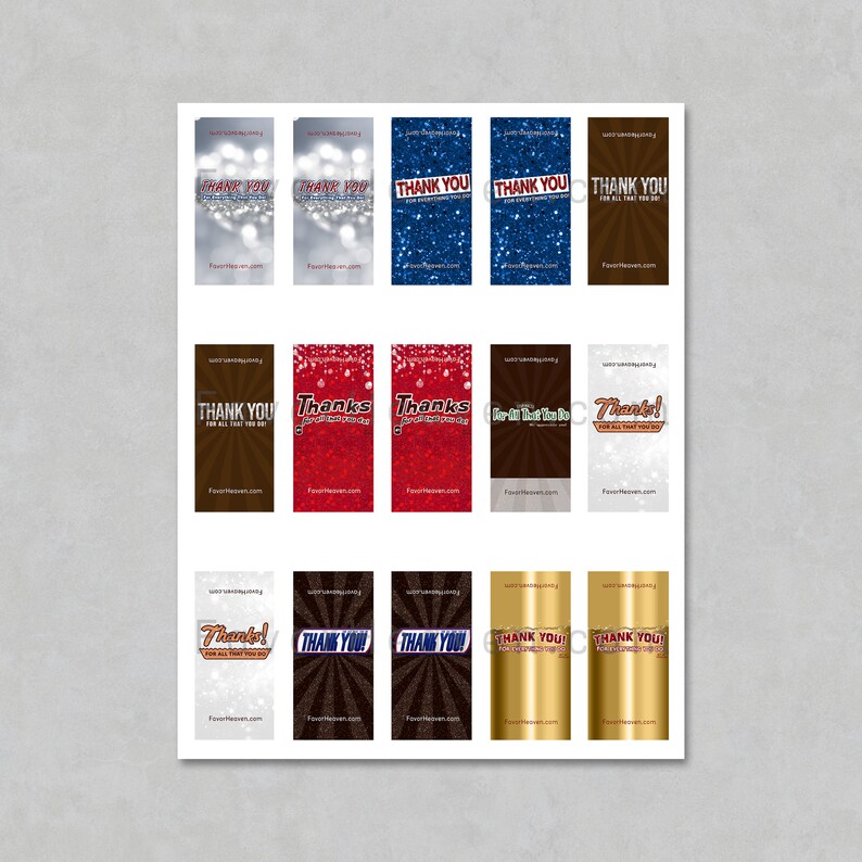 EMPLOYEE APPRECIATION THANK You Instant Download Printable Chocolate ...