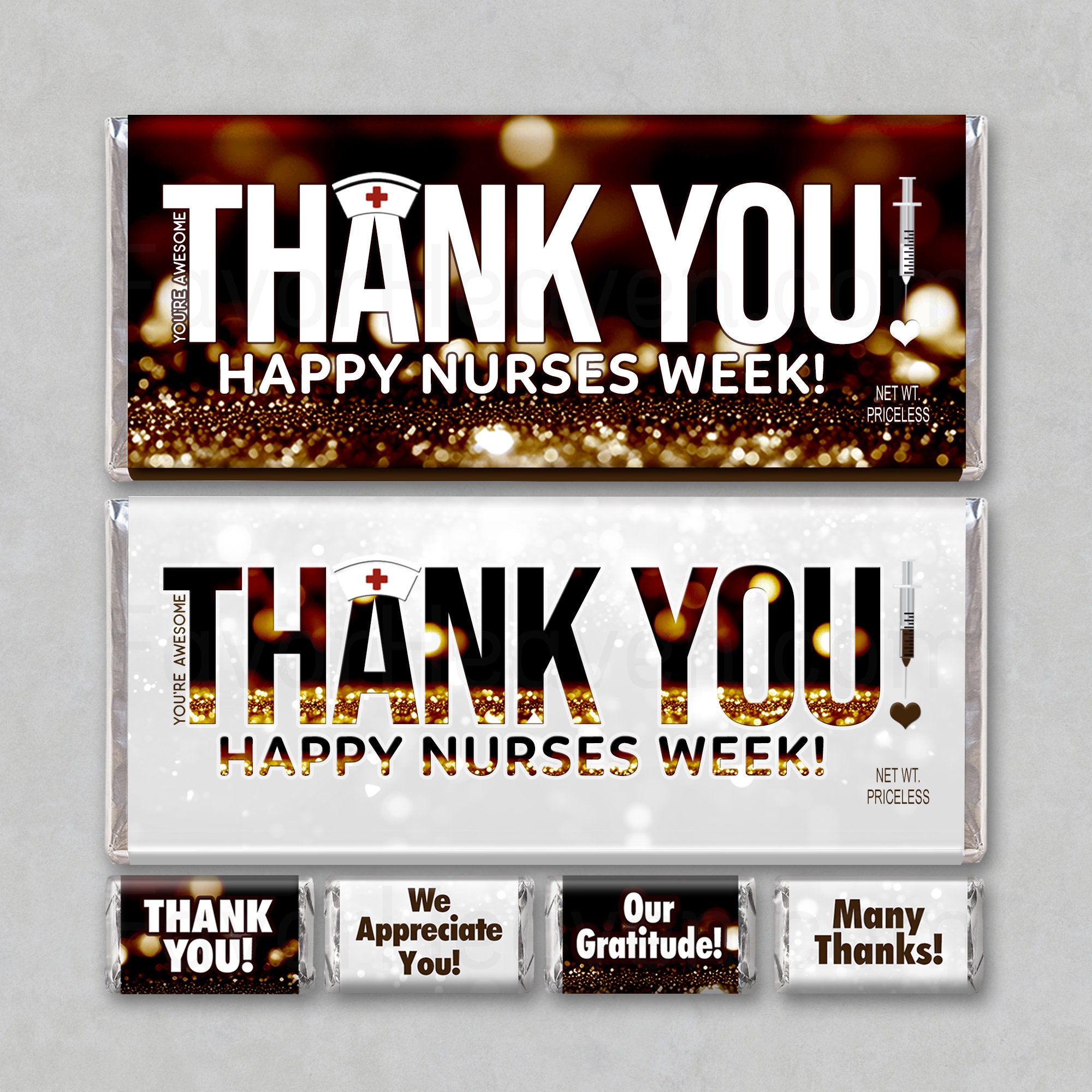 NURSE THANK YOU Digital Download Printable Appreciation Chocolate Candy ...