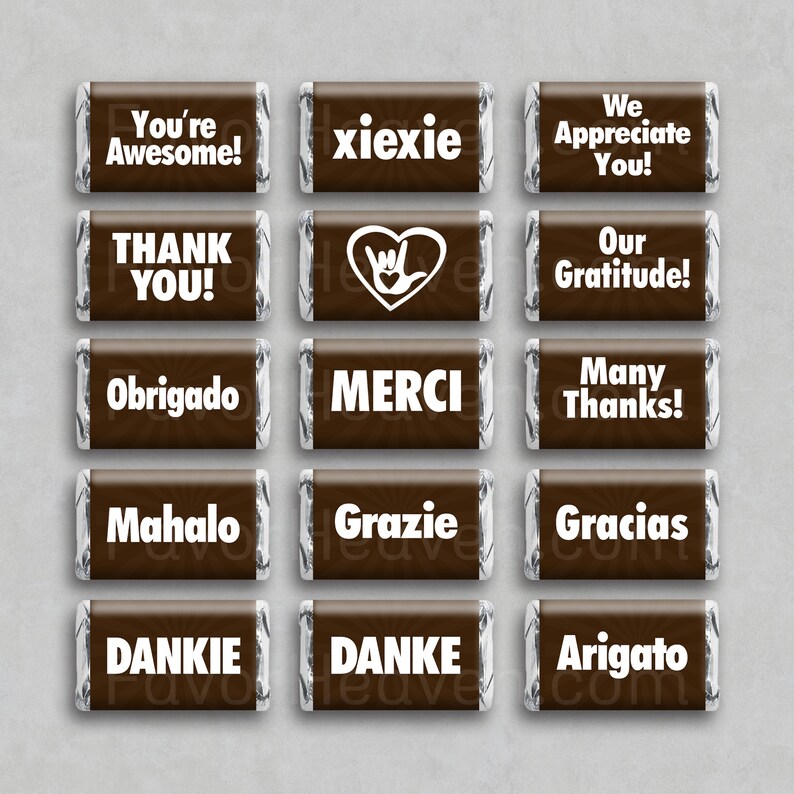 EMPLOYEE APPRECIATION THANK You Instant Download Printable Chocolate ...