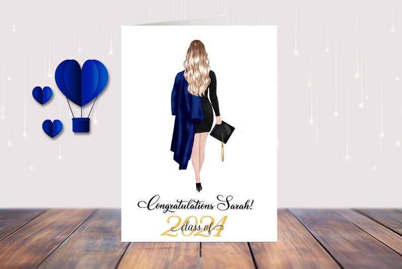 PRINTED Graduation 2024 Custom Portrait Card Personalized Graduation ...