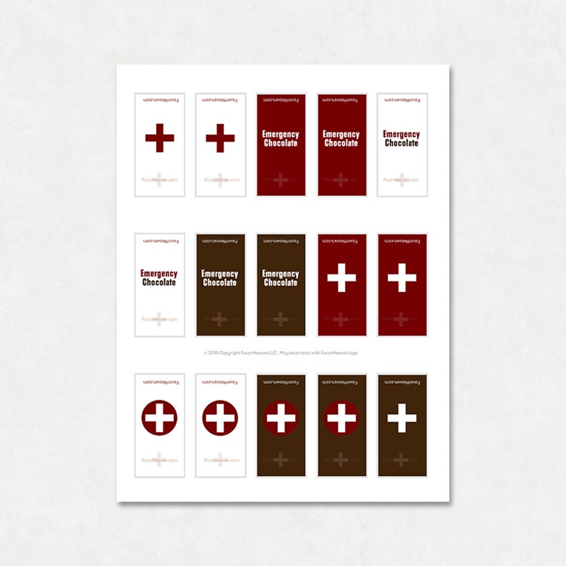 EMERGENCY CHOCOLATE Instant Download Printable Chocolate Candy Bar ...