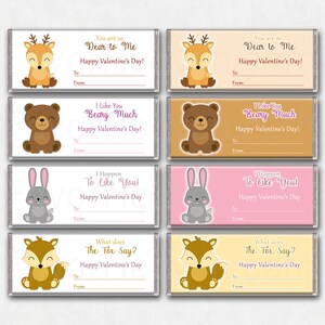 22 DIGITAL DOWNLOAD Printable Kids VALENTINE'S Day Chocolate Candy Bar ...
