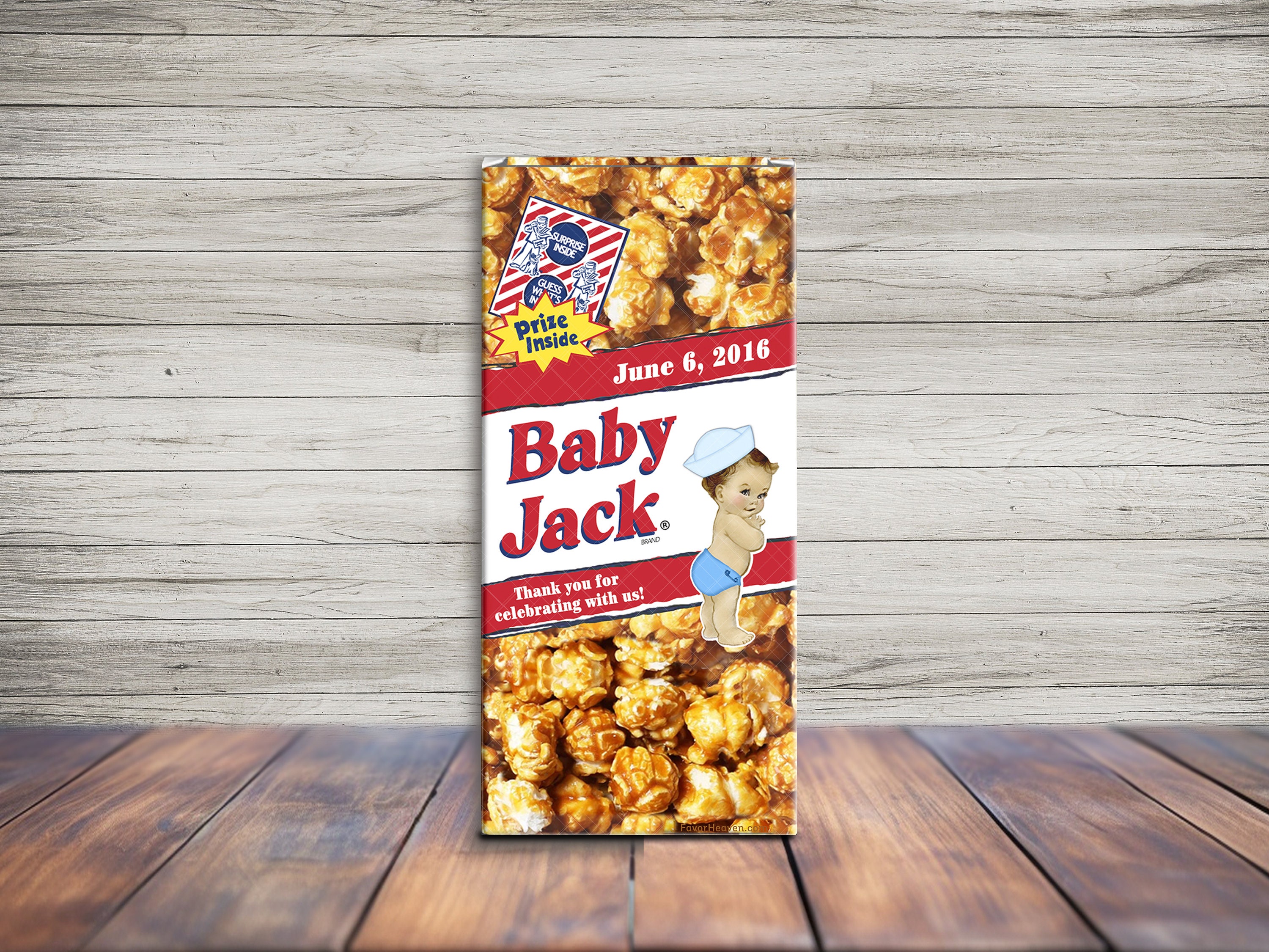 12 Cracker Jack Stickers Box Labels Candy Wrappers Personalized Birth ...