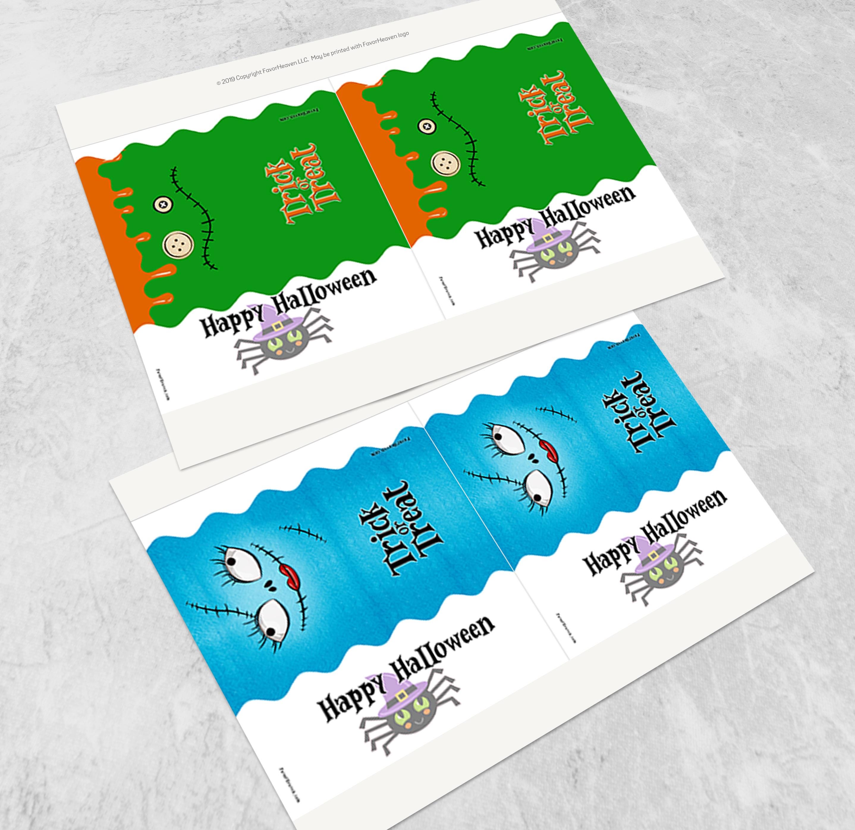 4 Digital Download Printable Halloween Chocolate Candy Bar Wrappers ...