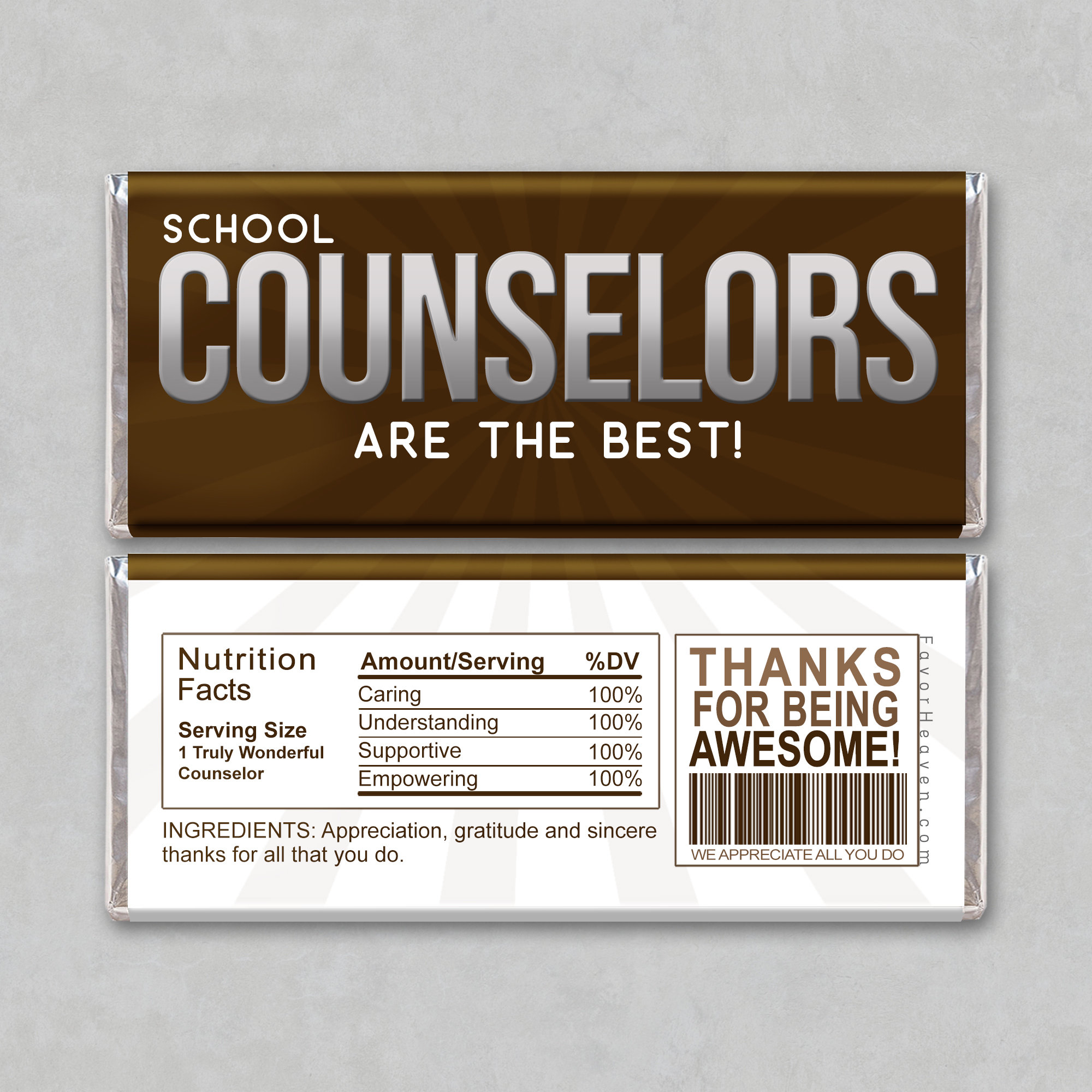 SCHOOL COUNSELOR THANK You Instant Download Printable Chocolate Candy ...