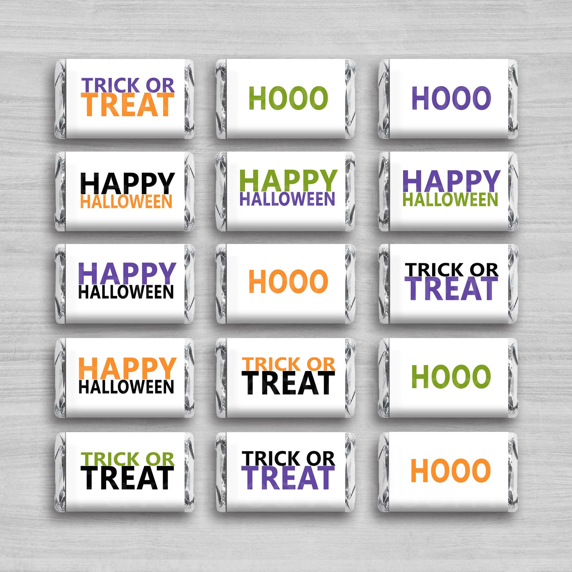 6 Digital Download Printable Halloween Chocolate Candy Bar Wrappers ...
