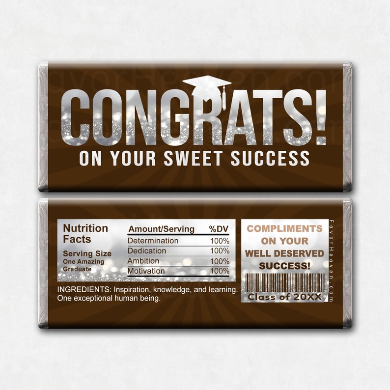 Instant Download Printable GRADUATE Chocolate Candy Bar Wrapper Party ...