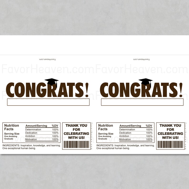 Instant Download Printable GRADUATE Chocolate Candy Bar Wrapper Party ...