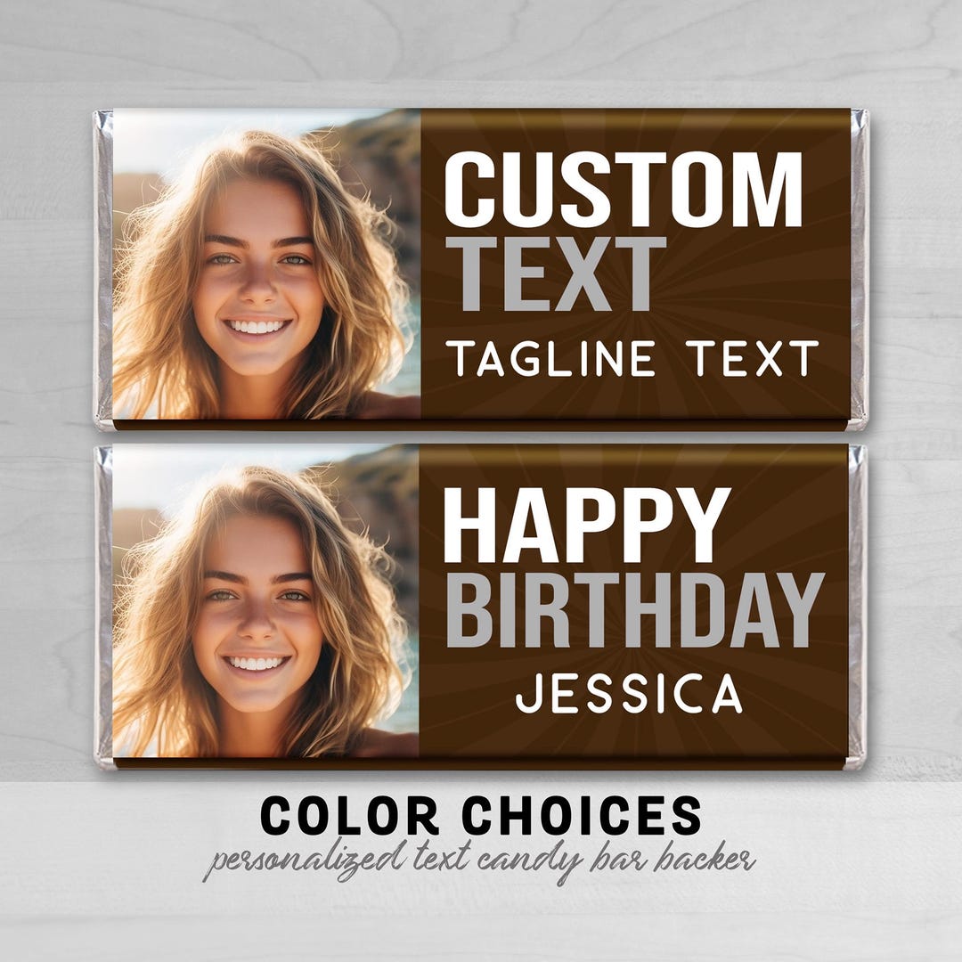 CUSTOM PERSONALIZED DIGITAL Printable Candy Bar Wrappers Your Text Your ...