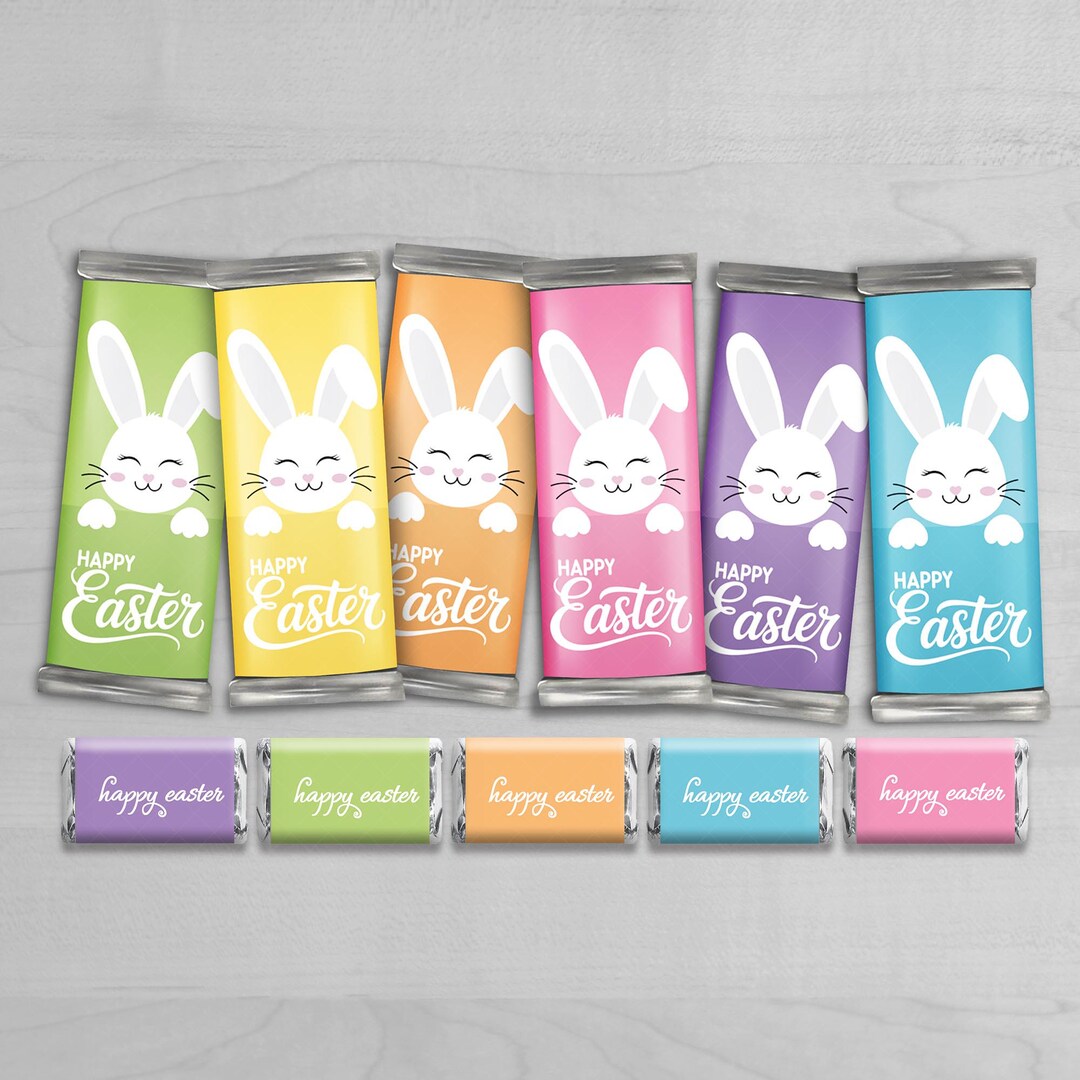 Easter Bunny Chocolate Candy Bar Wrappers, Classroom Happy Easter Large ...
